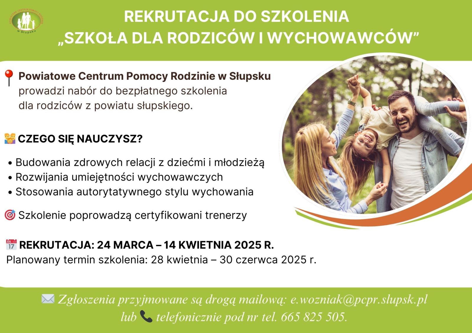 Rekrutacja do „Szkoły dla Rodziców i Wychowawców | PCPR Słupsk